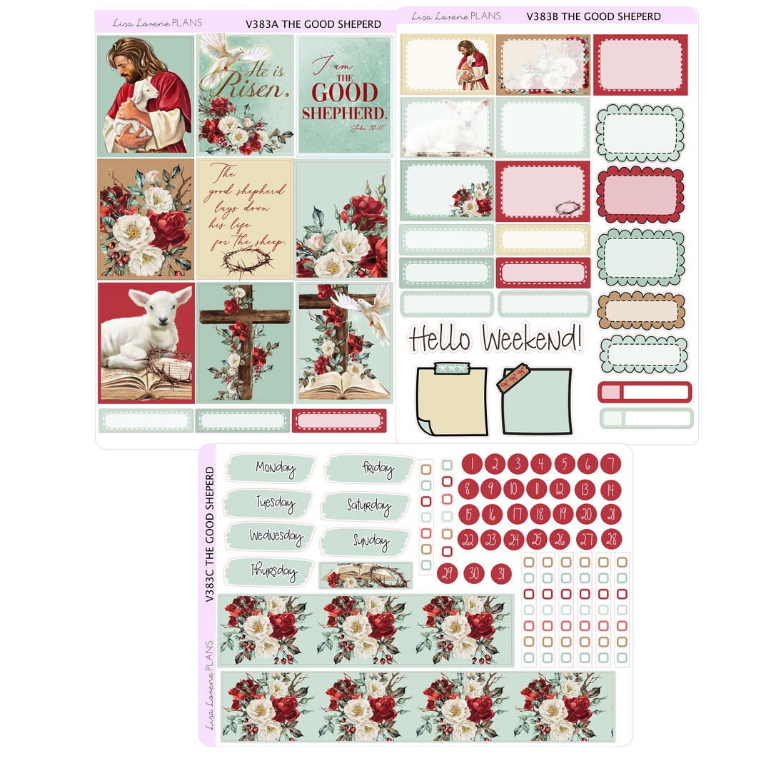THE GOOD SHEPHERD Weekly Sticker Kit | Vertical Planner | Perfect for ...