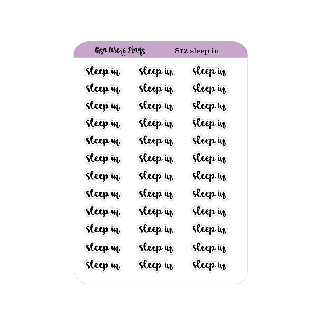 SLEEP IN Script Typography Planner Stickers | S72 - Etsy