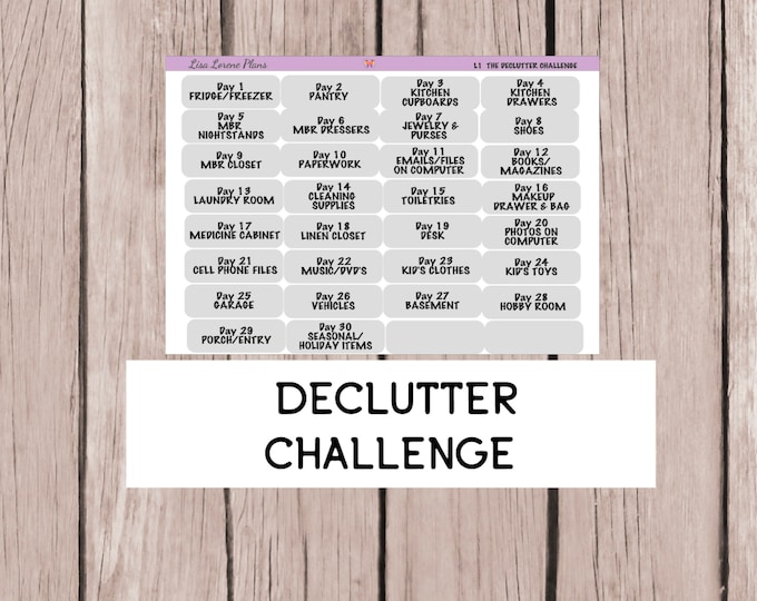 30 Day Declutter Challenge Planner Sticker Set L1 - Etsy