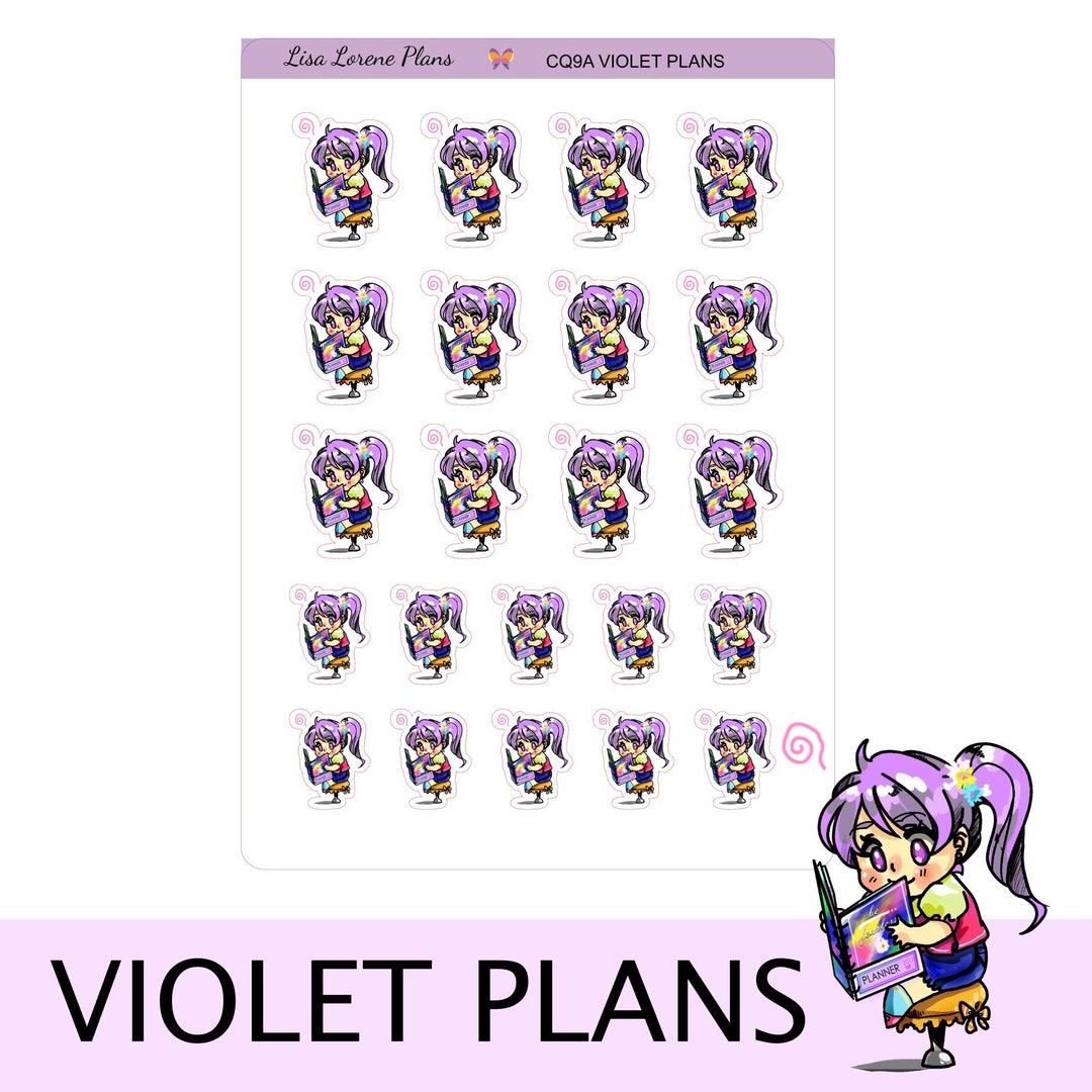 VIOLET PLANS Chibi Planner Stickers | Exclusive Character| CQ9-A - Etsy