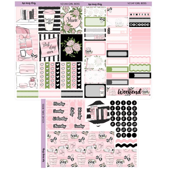 Functional Stickers Girl Boss Collection Weekly Kit C0165-FK || Full ...