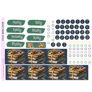 BOOK LOVER Reading Weekly Planner Sticker Kit | Vertical Planner ...