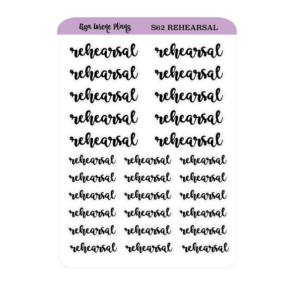 REHEARSAL Script Typography Planner Stickers S62 | Etsy
