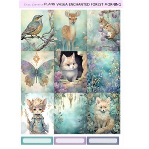 ENCHANTED FOREST MORNING Weekly Planner Sticker Kit | Vertical Planner ...