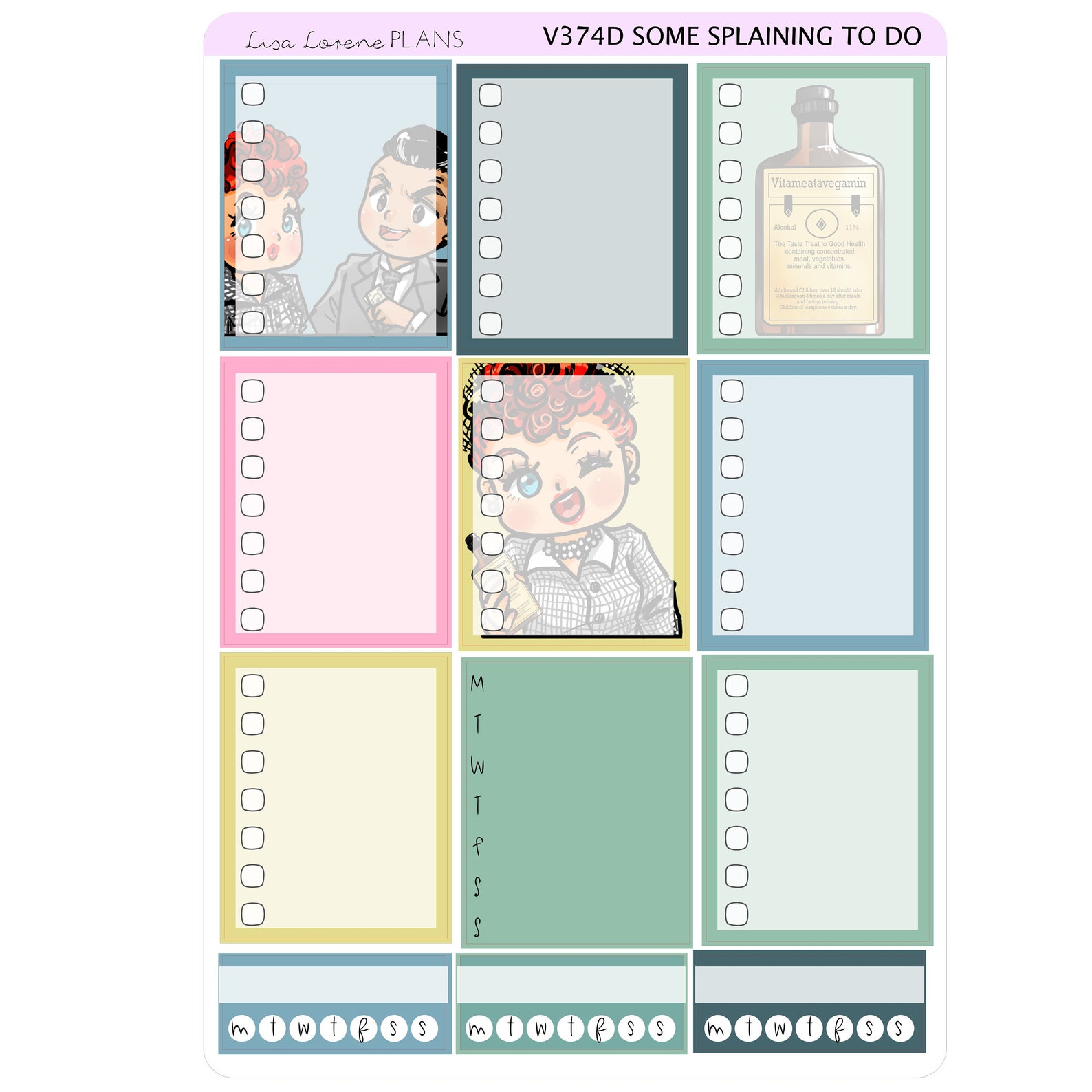 SOME 'SPLAINING TO Do Weekly Sticker Kit | | 7x9" Ec Vertical Planner ...