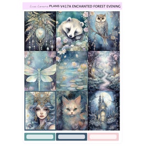 ENCHANTED FOREST EVENING Weekly Planner Sticker Kit | Vertical Planner ...