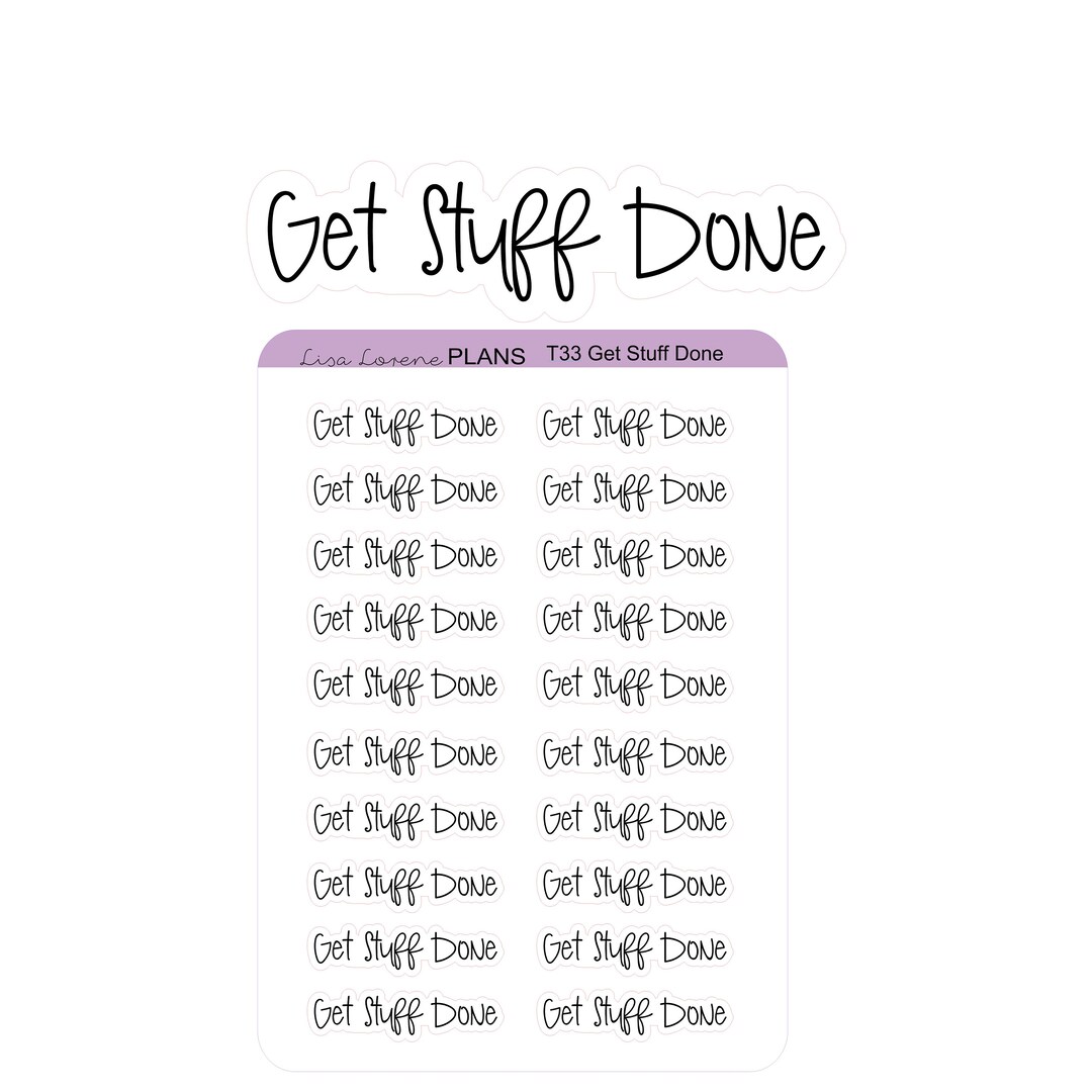 GET STUFF DONE Script Typography Planner Stickers | T33 - Etsy