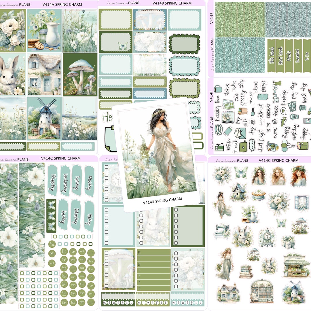 SPRING CHARM Weekly Sticker Kit | Vertical Planner | Perfect for ...