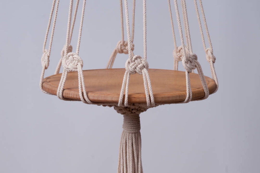Macrame Hanging Table or Plant Hanger 6 Mm Cotton Cord Home Decoration ...