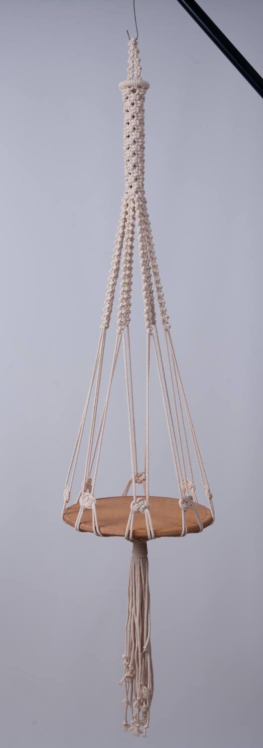 Macrame Hanging Table or Plant Hanger 6 Mm Cotton Cord Home Decoration ...