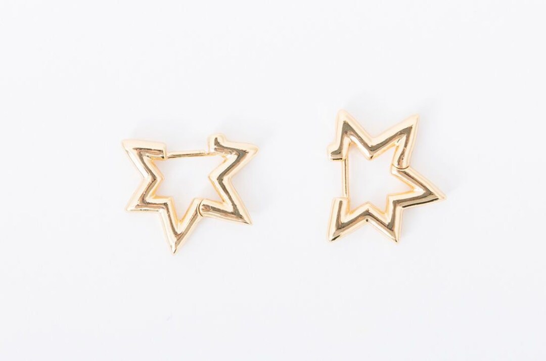 Star Huggies, Star Hoops, Gold Star Earrings - Etsy