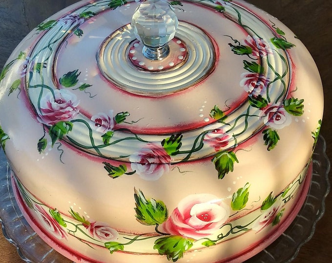 A Delightful Cake Saver, Hand Painted, A One of a Kind Showpiece on a ...