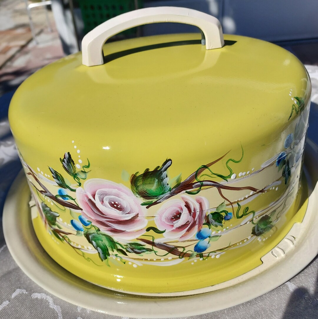 A Beautiful One of a Kind Hand Painted Upcycled Cake Saver - Etsy