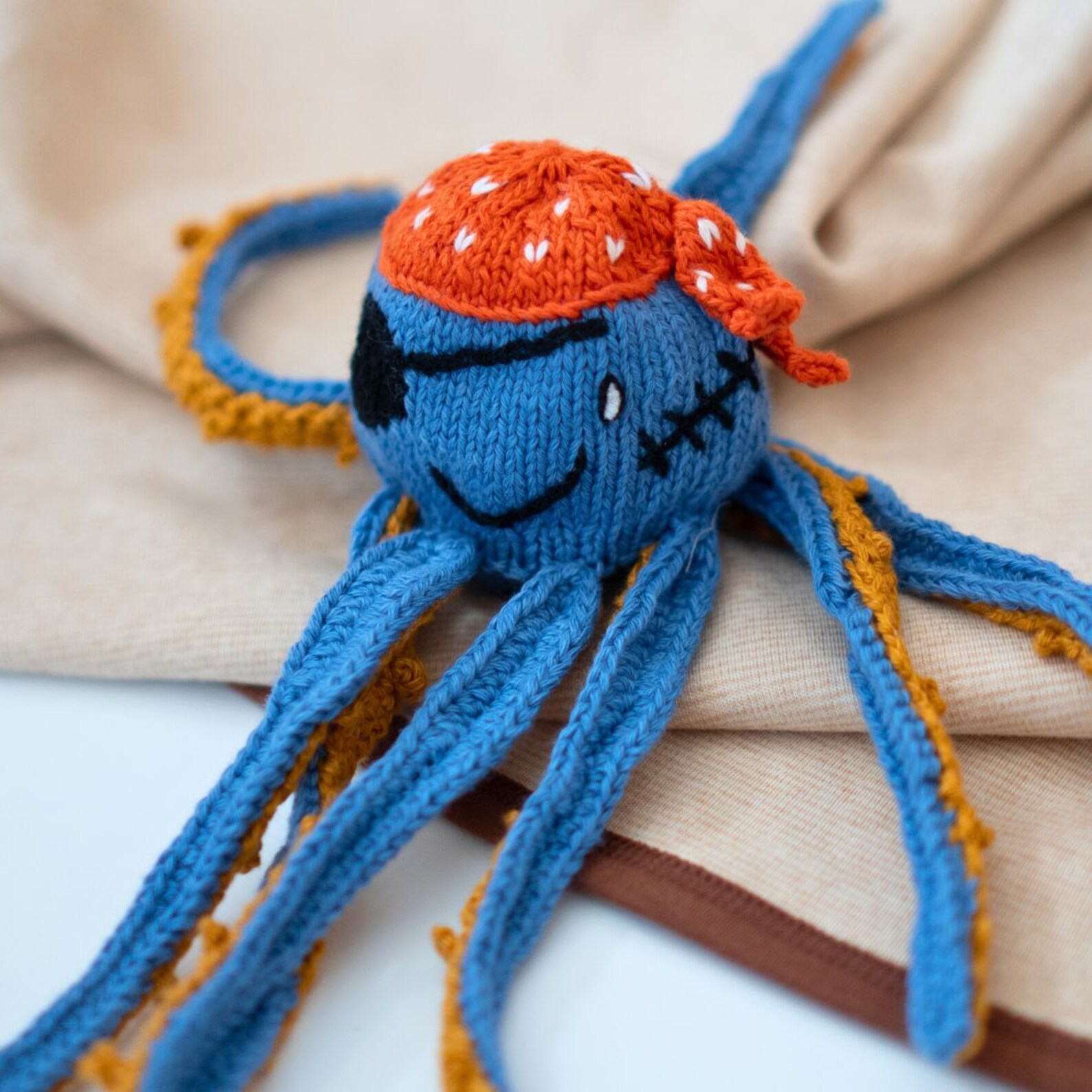 Organic Cotton Pirate Octopus - Soft Plush Toy With Warming & Cooling ...