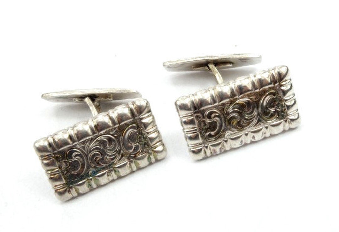 1930s, 1940s, Art Deco, Vintage Silver Cufflinks, Art Deco Cufflinks ...