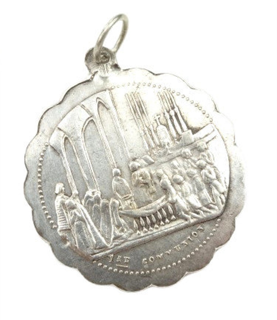 19th., First Communion Medal, French Large Religious Catholic Medal ...