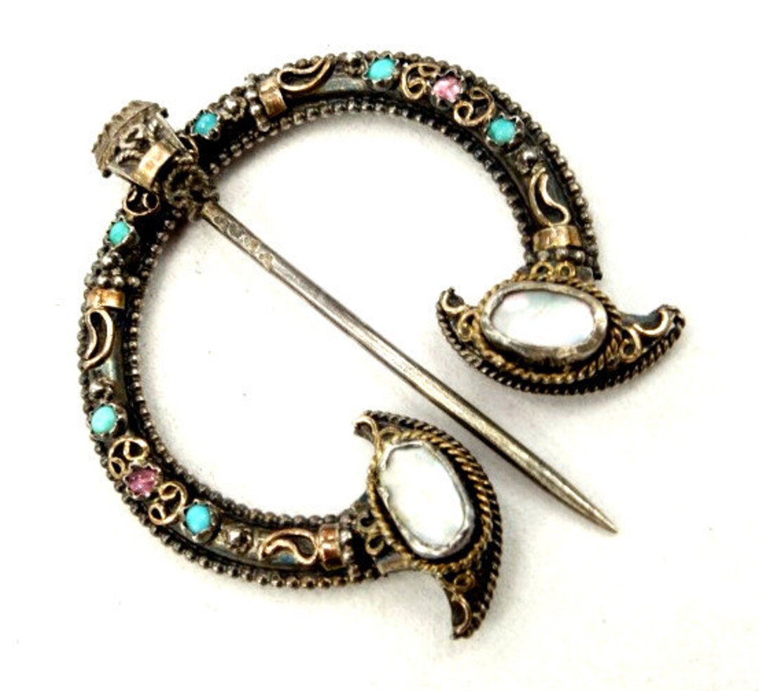Vintage, Silver Fibula Brooch, Vintage Silver Brooch, Vintage Silver ...