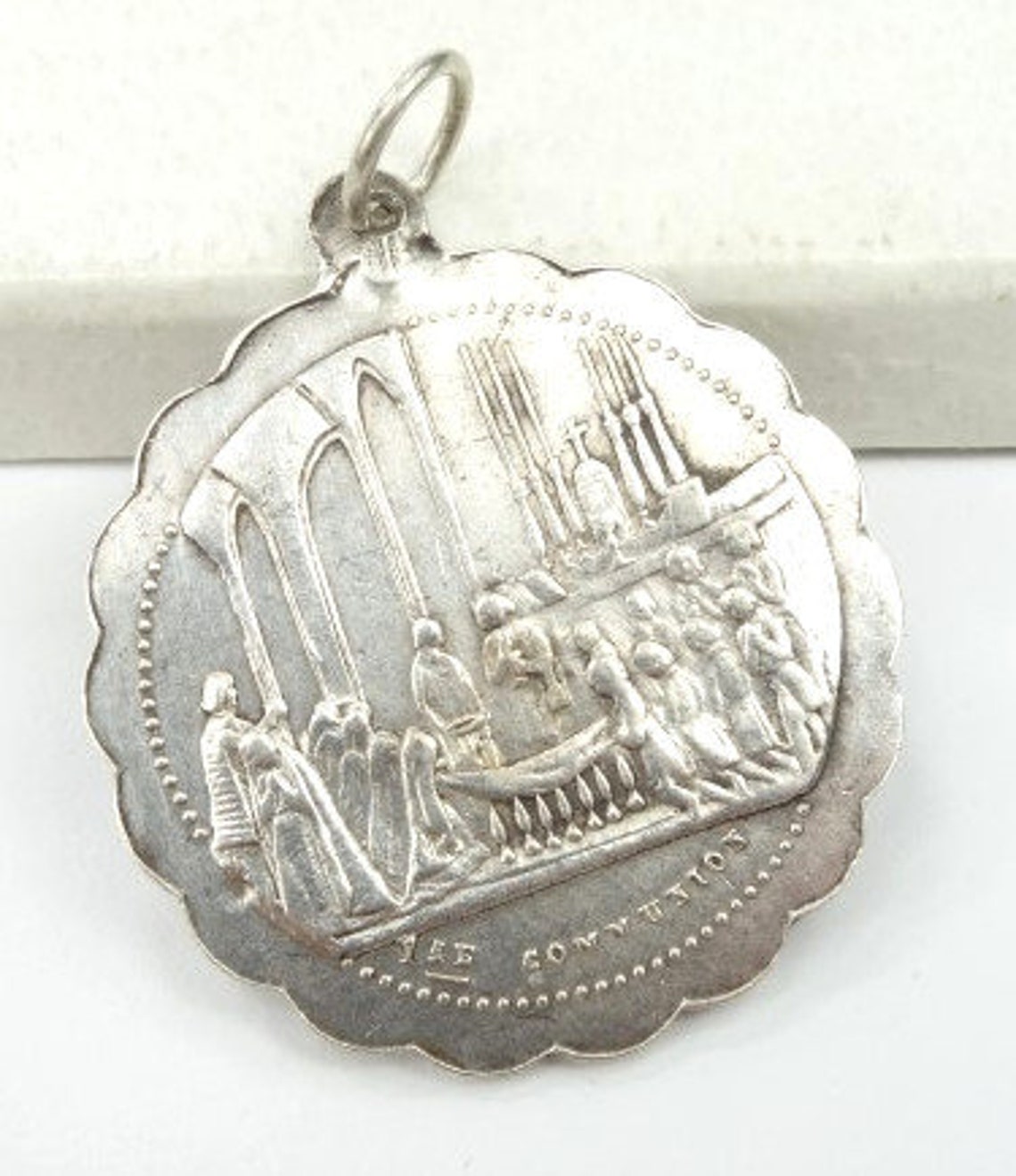 19th., First Communion Medal, French Large Religious Catholic Medal ...