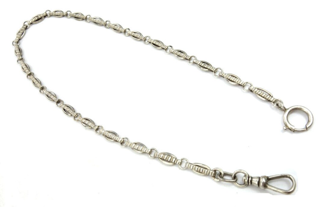 1920's, Silver Pocket Watch, Real Silver Watch Chain, Art Deco, Vintage ...