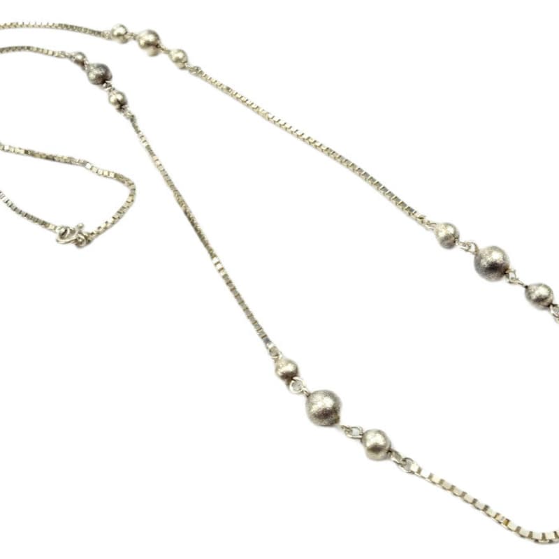 Long Silver Necklace - Etsy