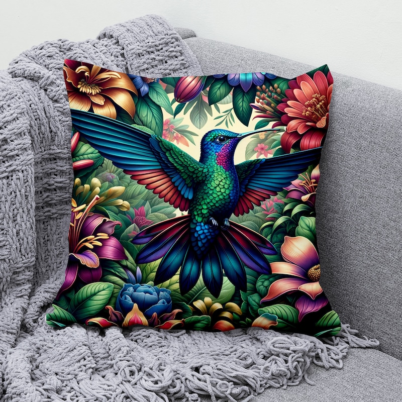 Hummingbird Pillow - Etsy