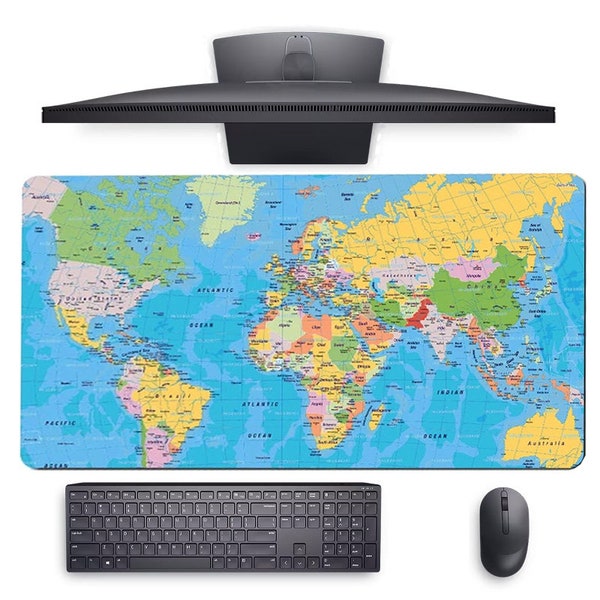World Map Computer Mouse Pad - Etsy