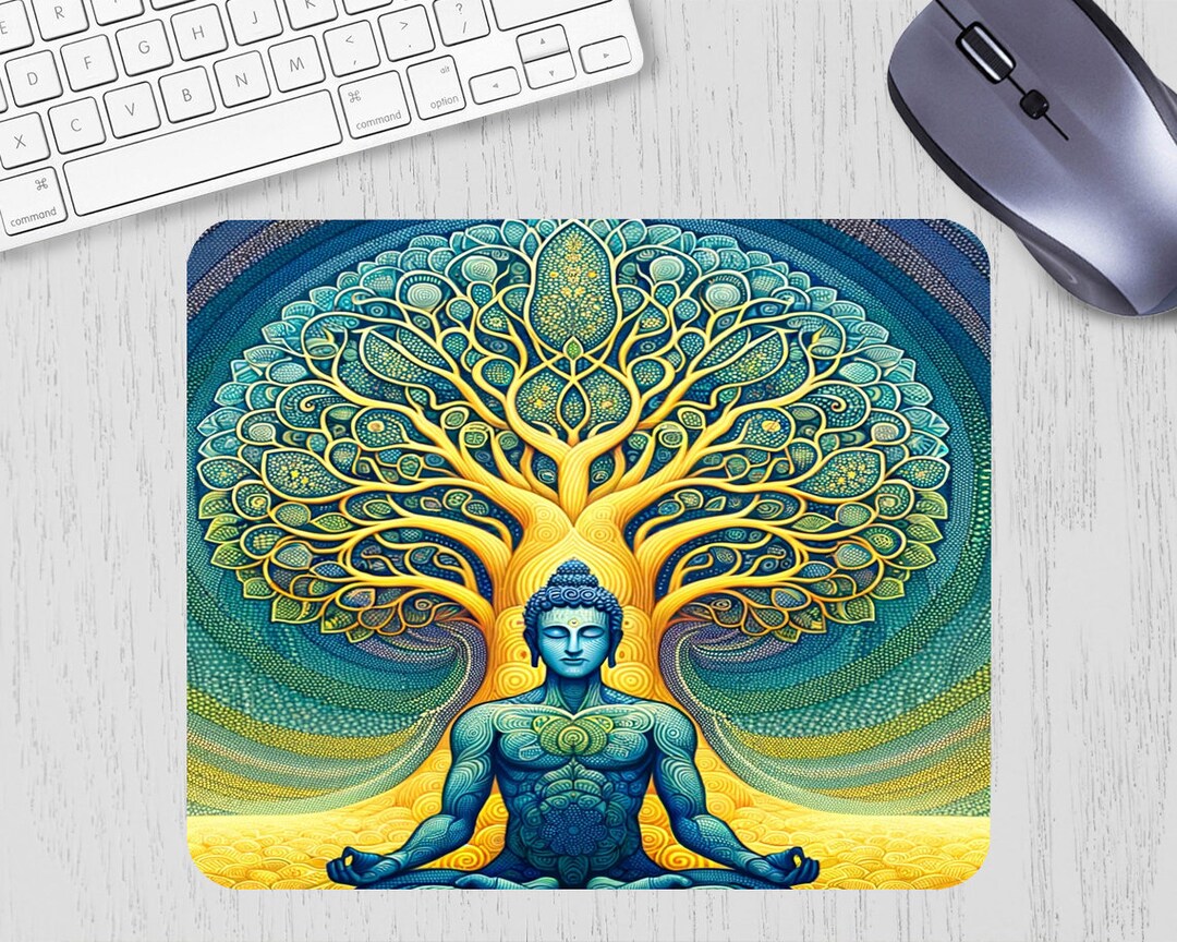 Tree of Life Meditation Mouse Pad - Buddha Spiritual Mousepad ...