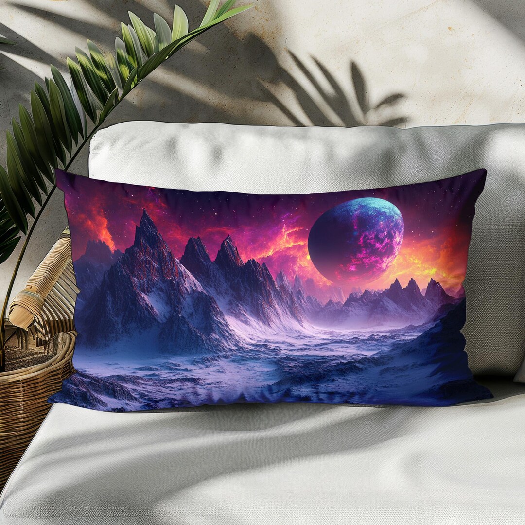 Galaxy Lumbar Pillow, Space Art Cushion, Sci-fi Decor, Futuristic ...