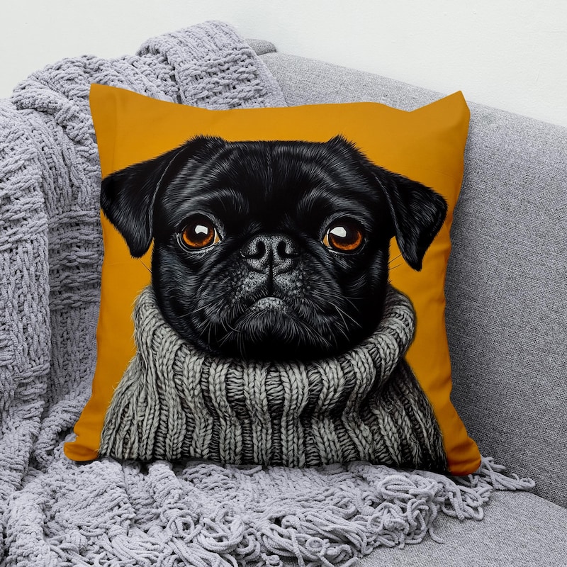 Pug Decorative Pillows - Etsy UK