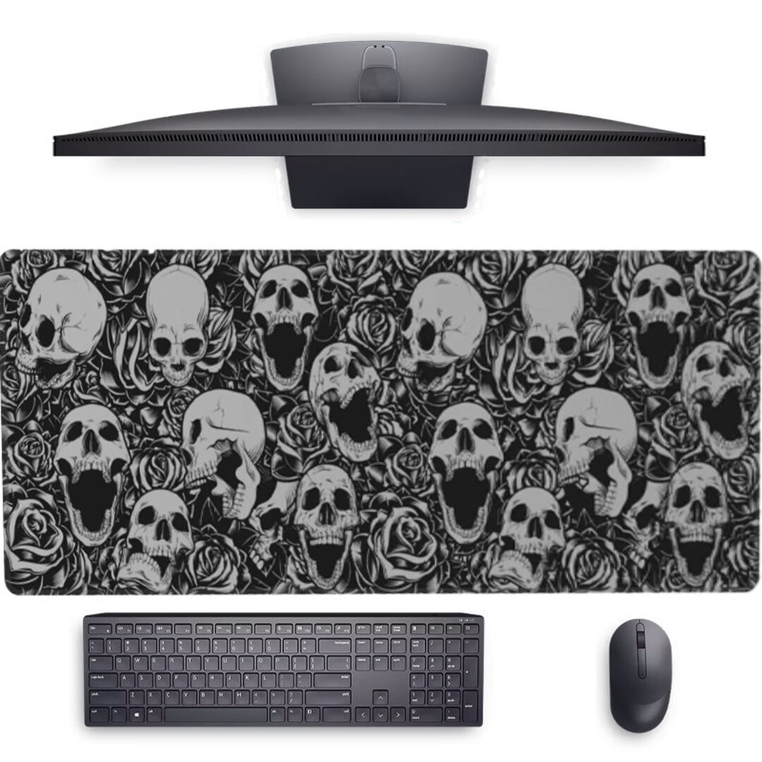 Gothic Desk Mat Goth Black Skull Mouse Pad Large Gaming XXL - Etsy