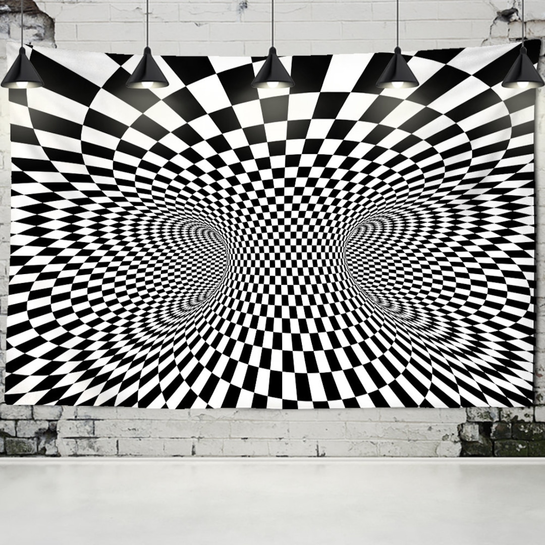 Optical Illusion Tapestry Op Art Wall Hanging Tapestries Aesthetic Home ...