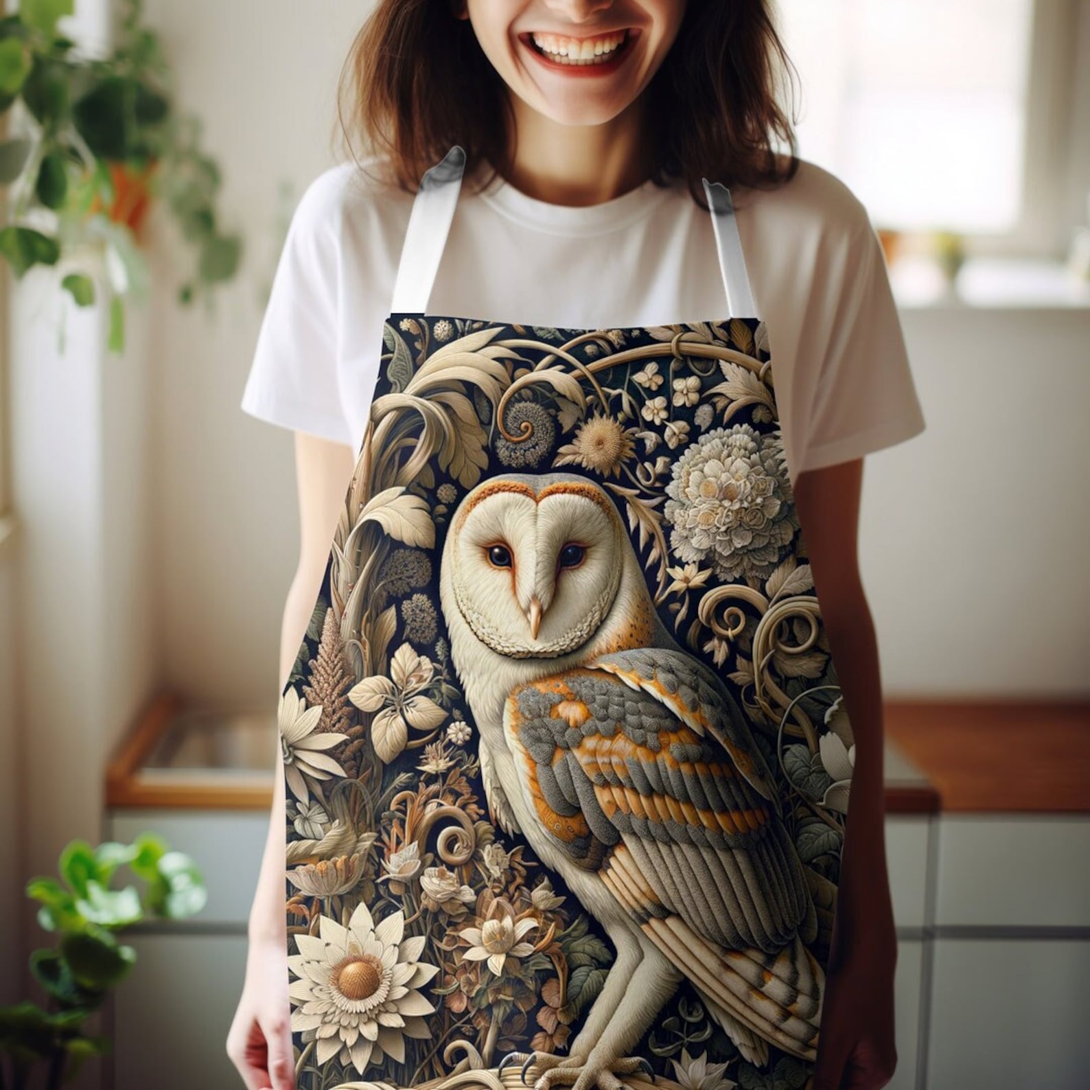 Owl Apron - Adjustable Kitchen Apron for Cooking, Baking, Gardening ...