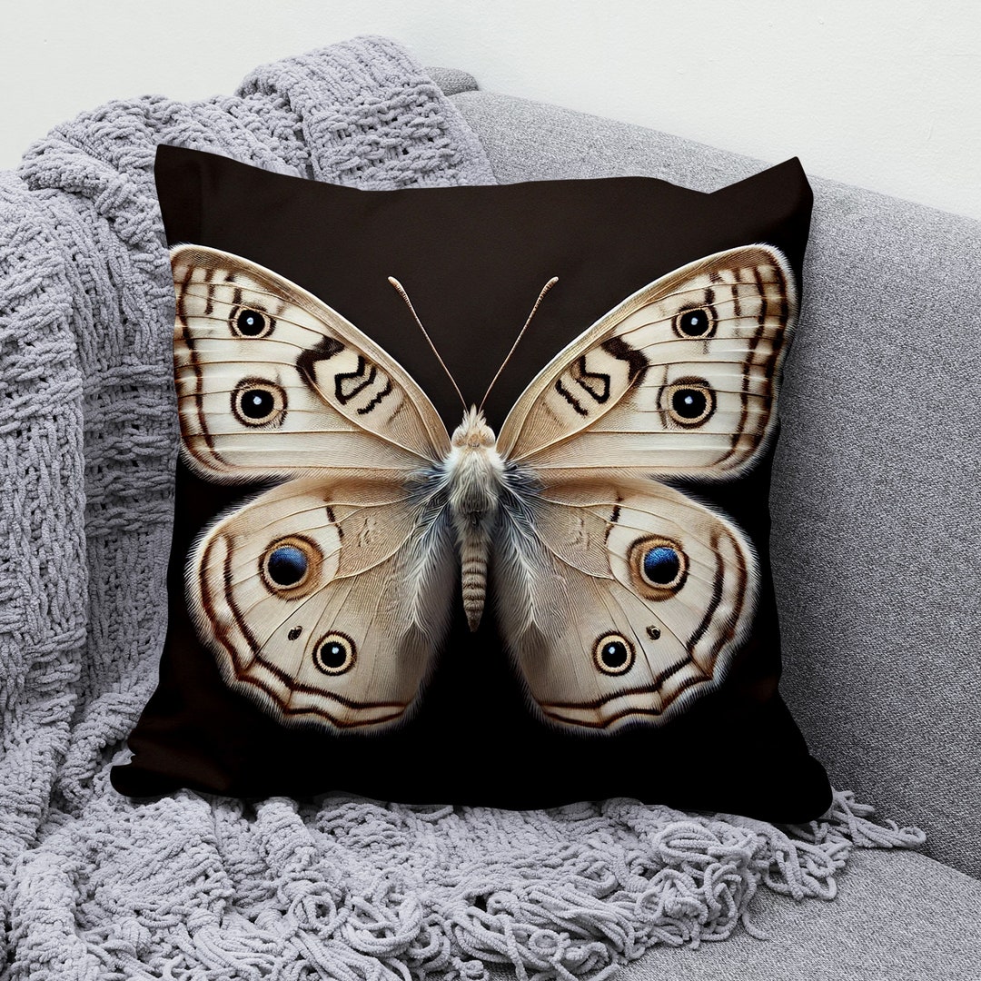 Realistic Moth Pillowcase, Cotton Linen Cushion Cover, Decorative ...