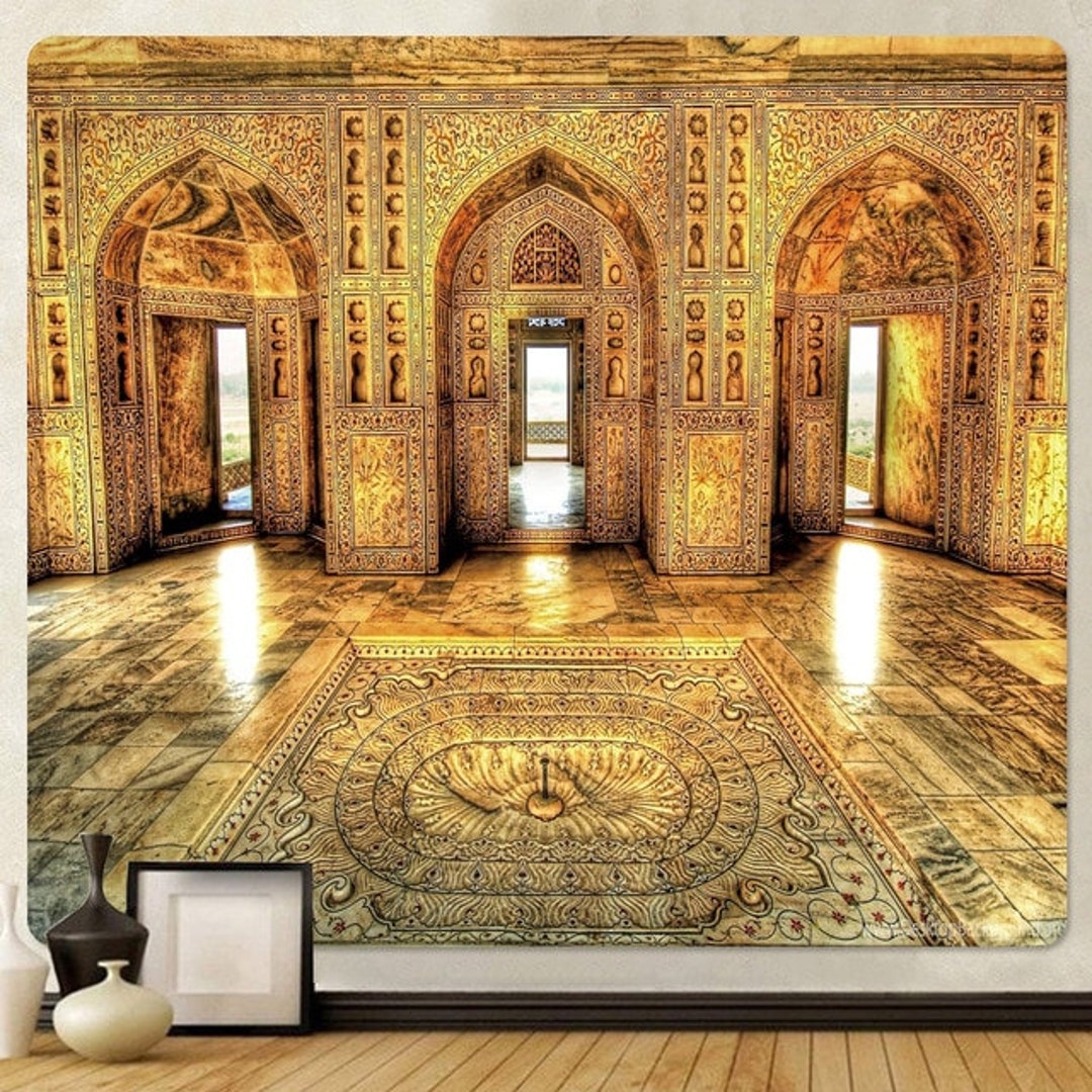 Moroccan Tapestry Historical Art Wall Hanging Golden Hall Tapestries ...