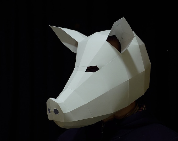 Paper Pig Mask, Papercraft Template, Party Mask, DIY Instant Download ...