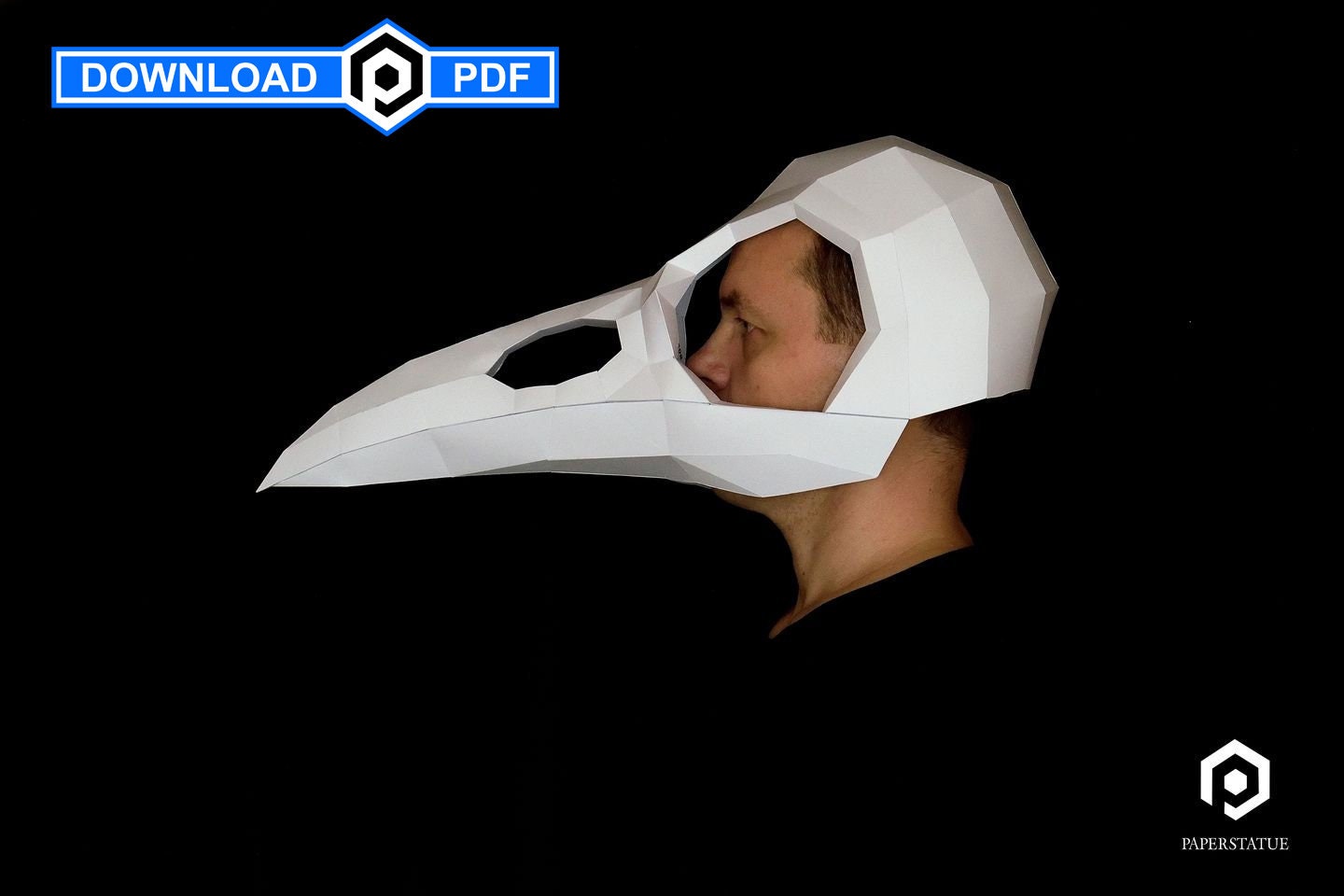 Crow Raven Skull Mask Papercraft Printable DIY PDF Template - Etsy
