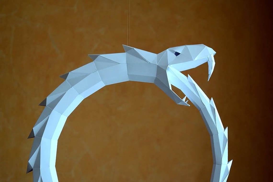 Ouroboros Serpent Model Printable DIY PDF Papercraft Template, DIY ...