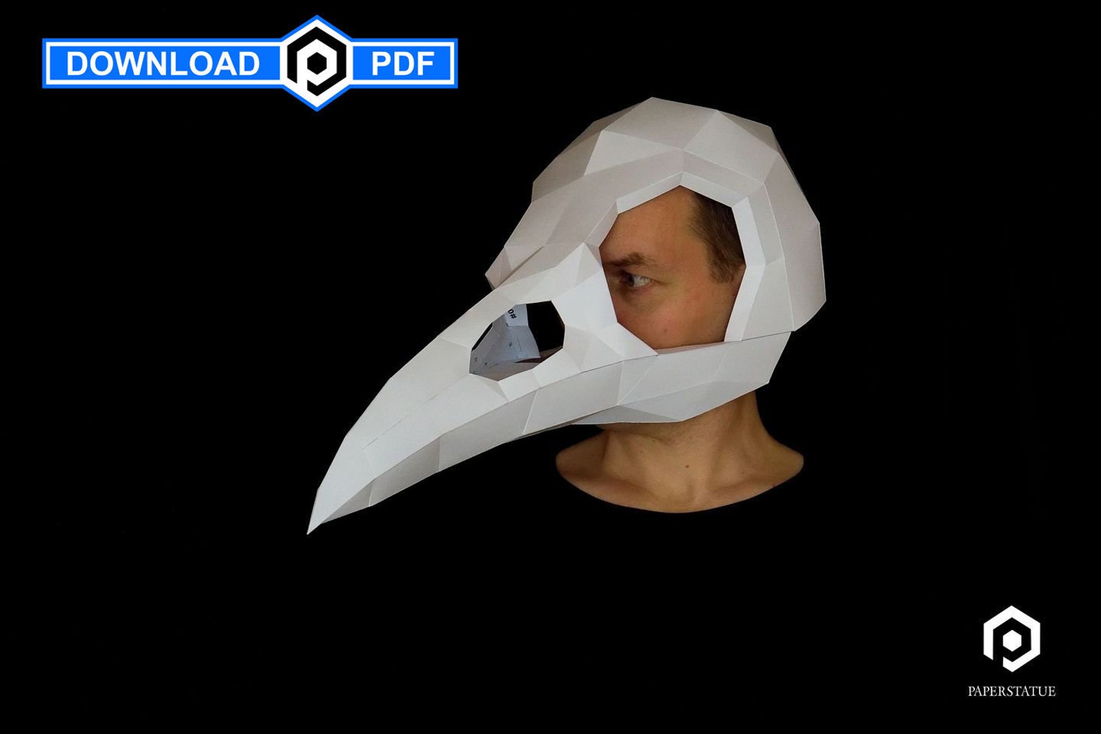 Crow Raven Skull Mask Papercraft Printable DIY PDF Template - Etsy
