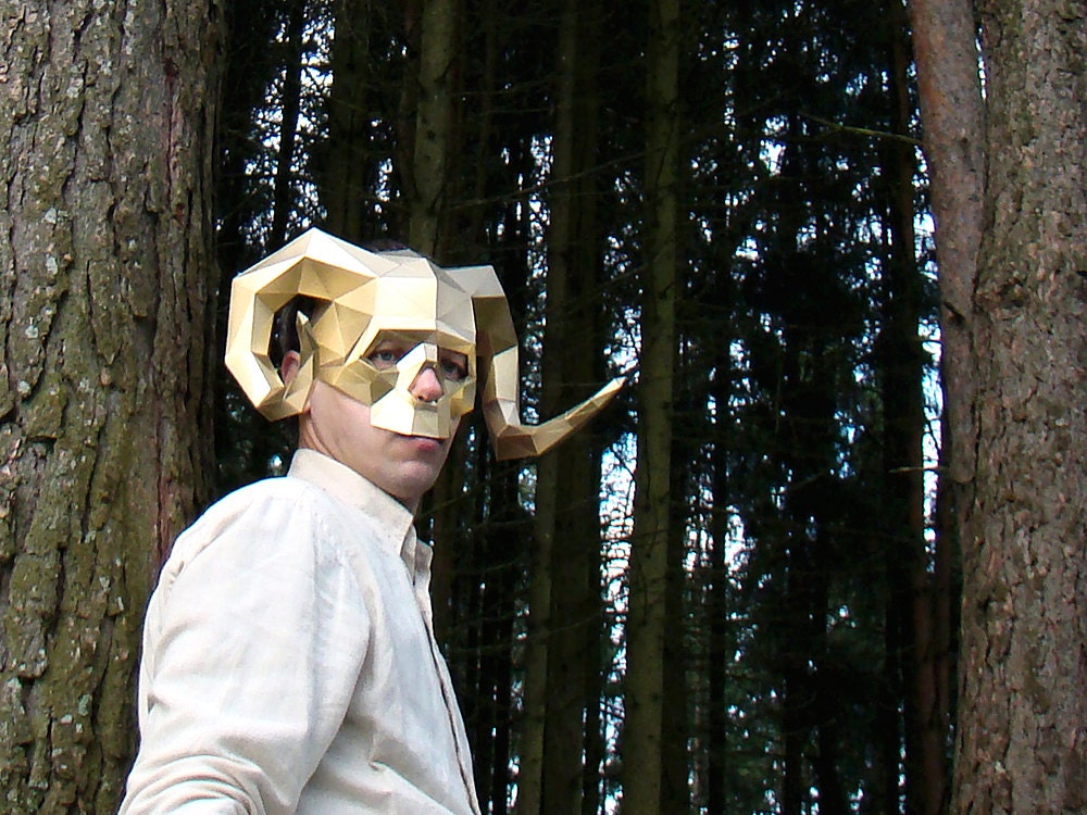 Demon Mask Papercraft Download and Make Easy Party Mask | Etsy