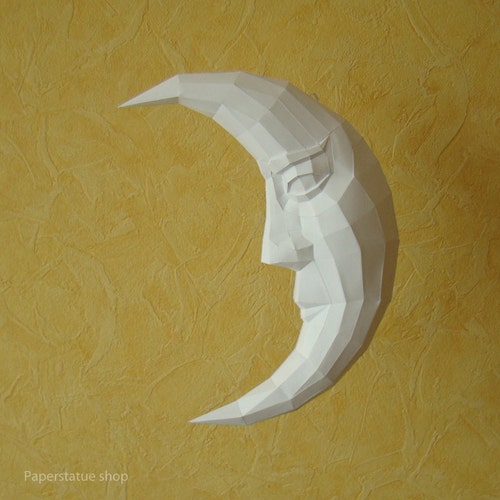 Moon Face Papercraft Download and Make Paper Moon Printable - Etsy