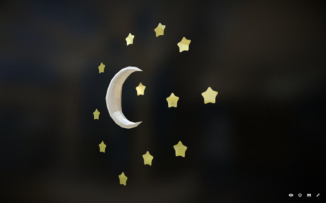 Simple Moon DIY 3D paper Moon printable DIY pdf template | Etsy