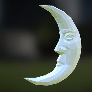 Moon Face Papercraft, Download and Make Paper Moon, Printable DIY Pdf ...