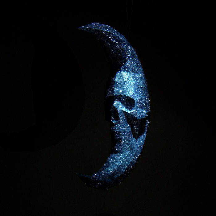 Moon Skull Printable Papercraft moon skull Halloween moon | Etsy