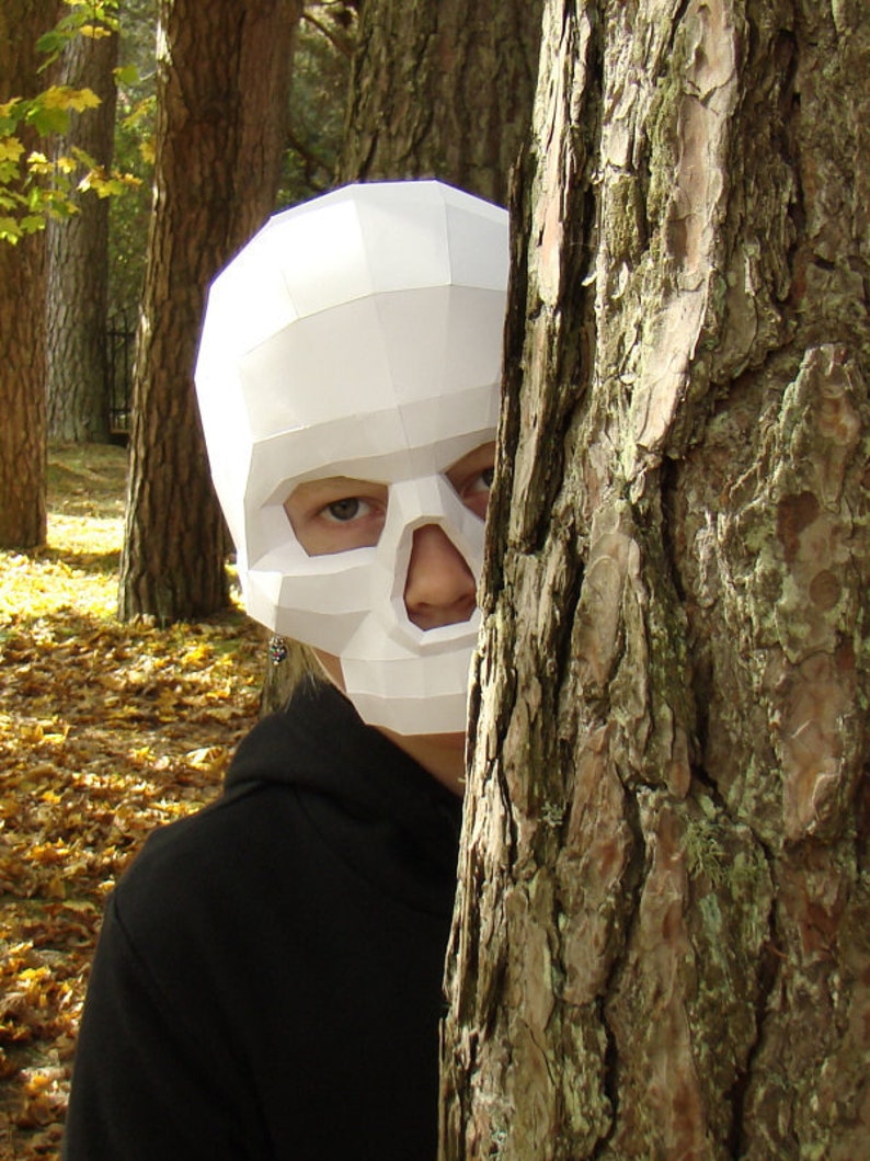 Skull Mask Papercraft, Download and Make Party Mask, Printable DIY PDF ...