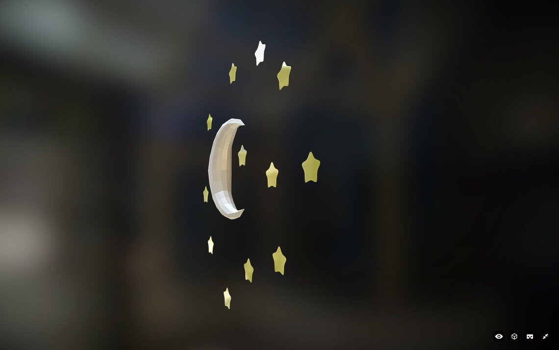 Simple Moon DIY 3D Paper Moon Printable DIY Pdf Template - Etsy