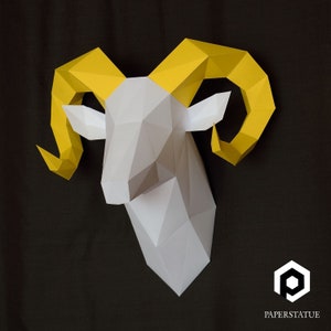 Ram Head Papercraft, Download and Make Your Own Trophy, Printable DIY ...