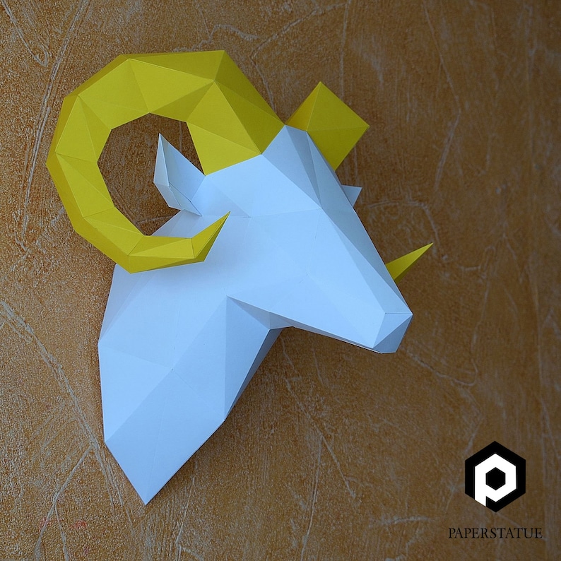 Ram Head Papercraft Download and Make Your Own Trophy - Etsy