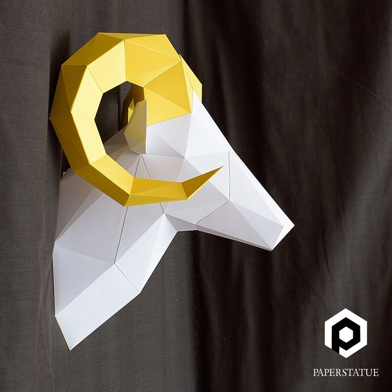 Ram Head Papercraft Download and Make Your Own Trophy - Etsy