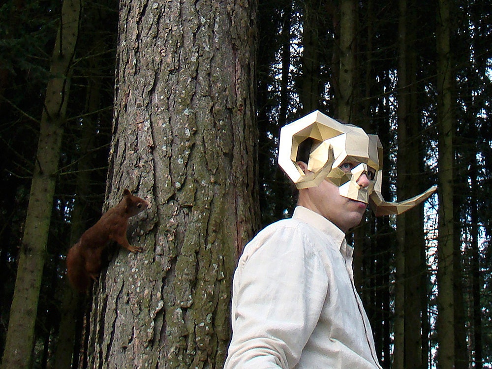 Demon Mask Papercraft Download and Make Easy Party Mask | Etsy