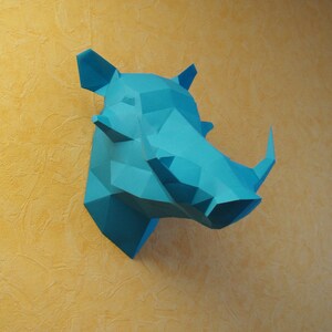 Warthog Boar Papercraft DIY Trophy, Download and Make Your Own Faux ...